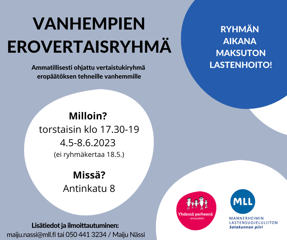 Vanhempien erovertaisryhmä Porissa - MLL:n Satakunnan piiri
